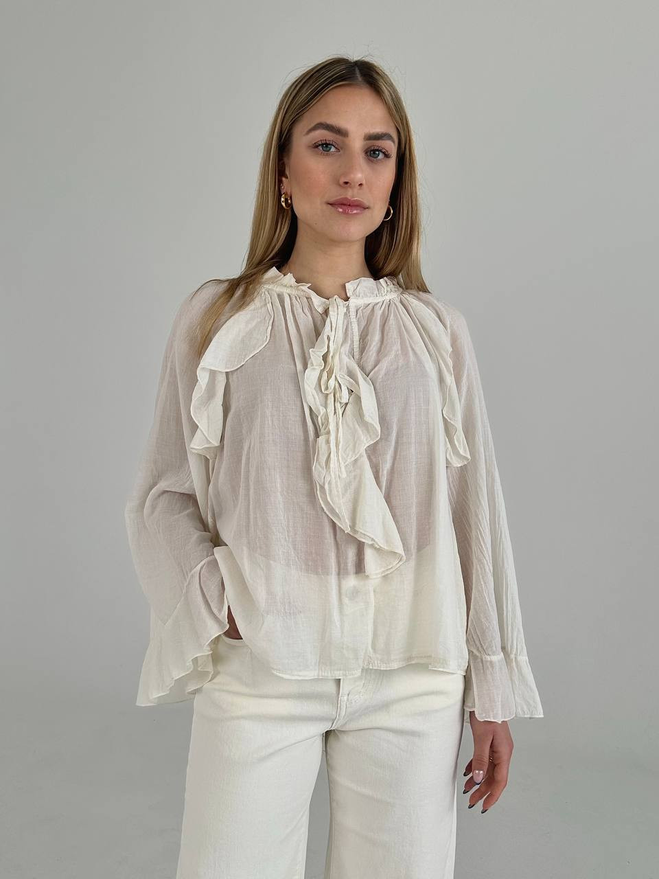 White Blouse with Ruffles